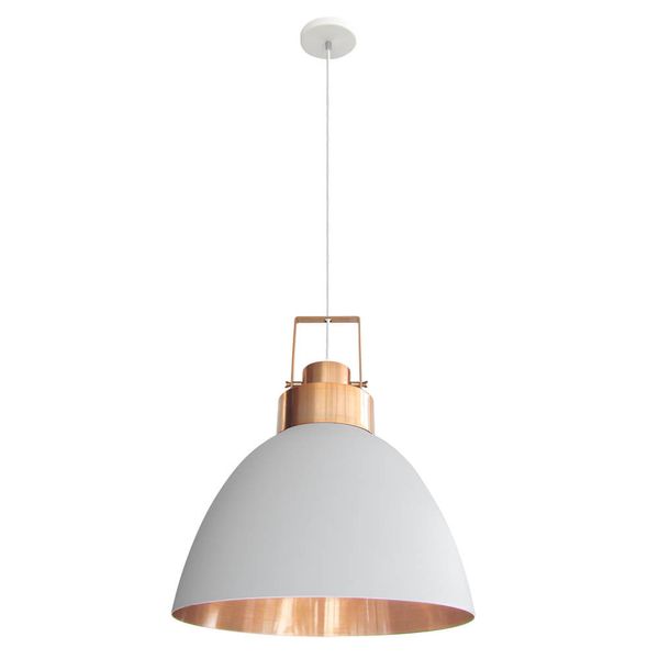 Pendente Aveiro 400 Branco/ Cobre Kin Light - irmaossoares